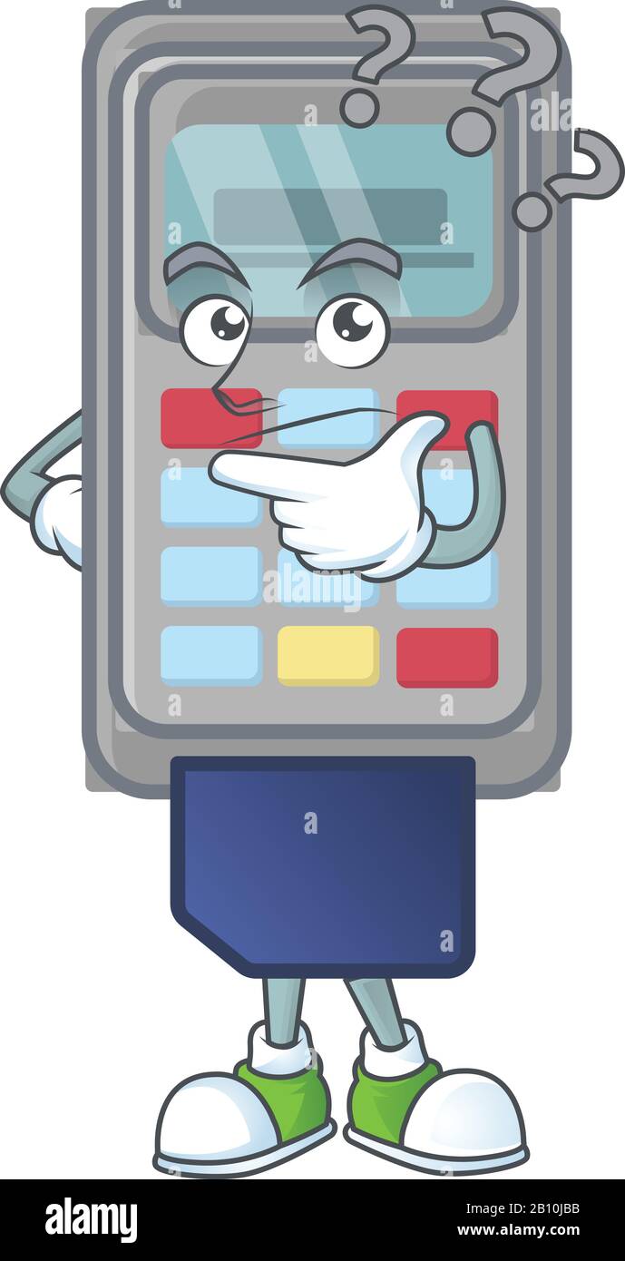 POS machine cartoon mascot style in a confuse gesture Stock Vector ...