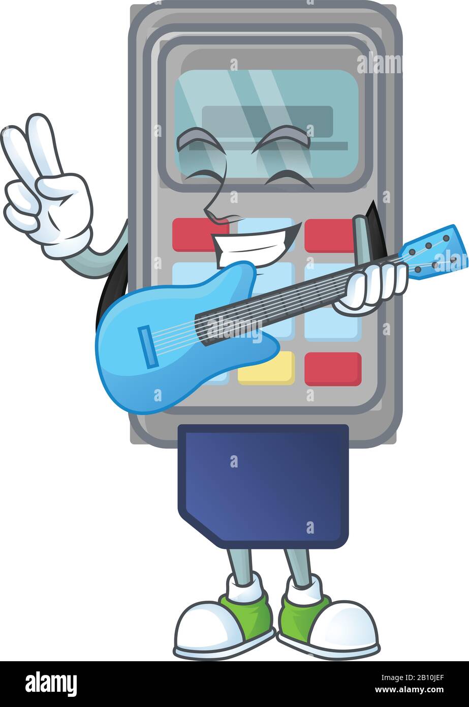 A cartoon character of POS machine playing a guitar Stock Vector Image ...