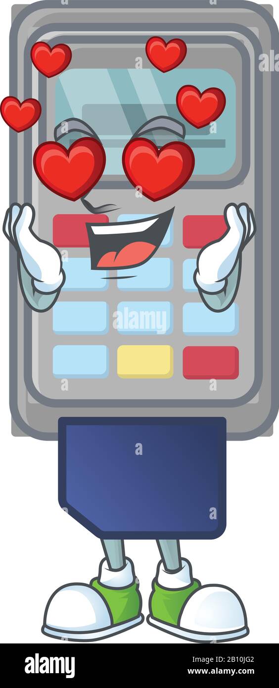 A romantic POS machine cartoon mascot design style Stock Vector Image ...