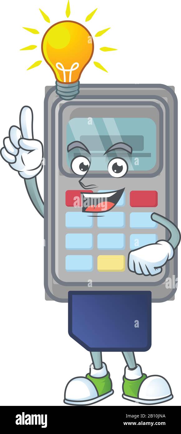 Smart POS machine cartoon character has an idea Stock Vector Image ...
