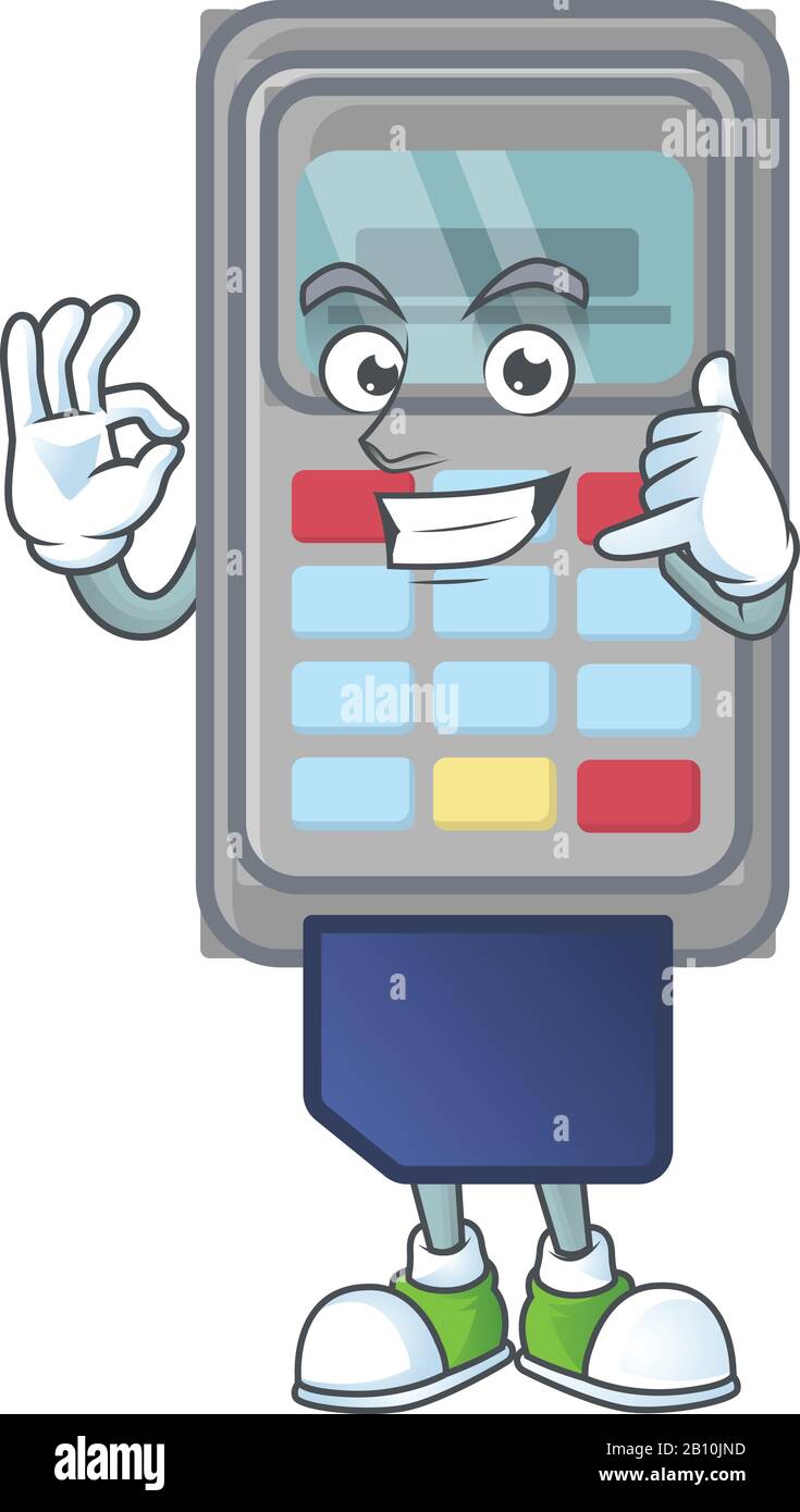 Call me funny POS machine mascot picture style Stock Vector Image & Art ...