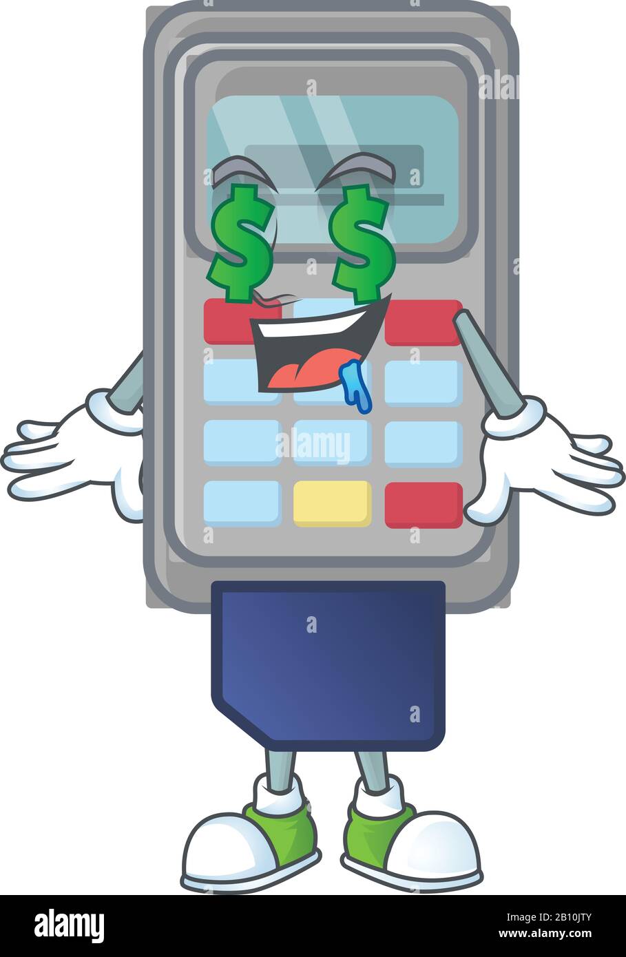cartoon character style of POS machine with Money eye Stock Vector ...