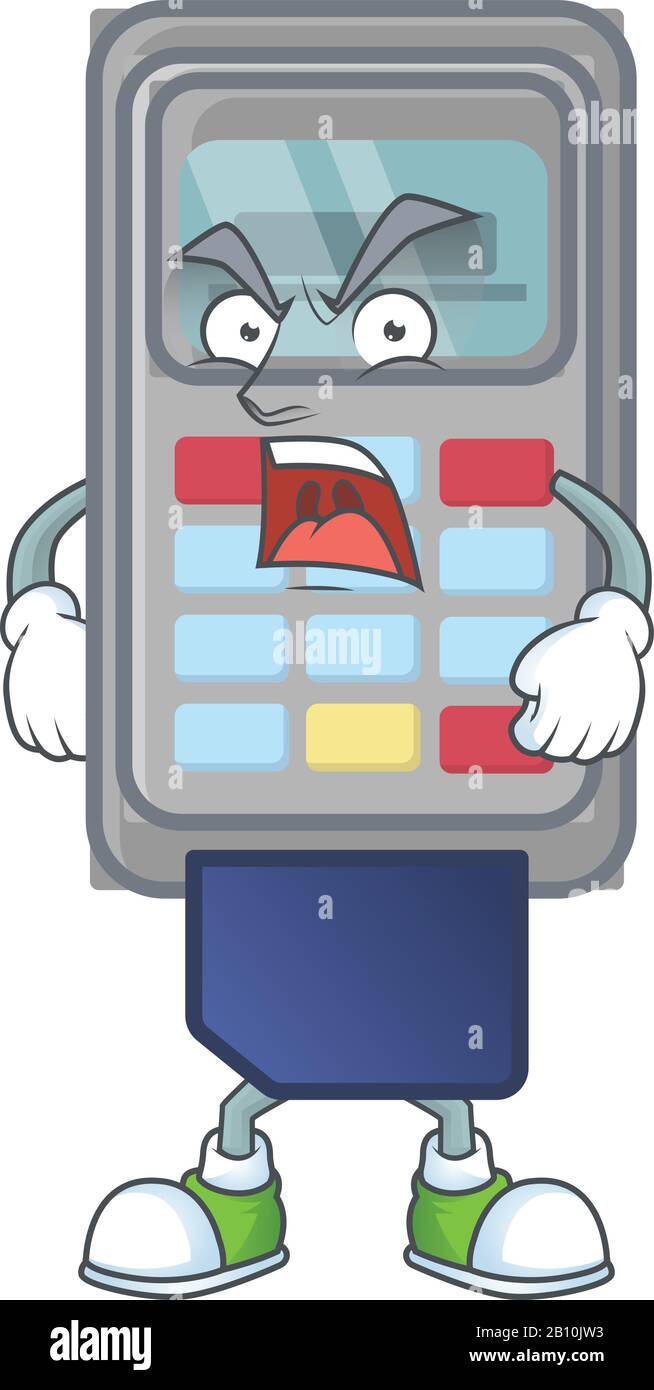 POS machine cartoon character design with angry face Stock Vector Image ...