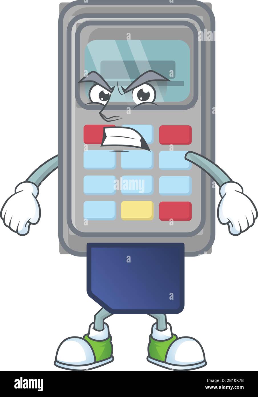 cartoon character of POS machine with angry face Stock Vector Image ...