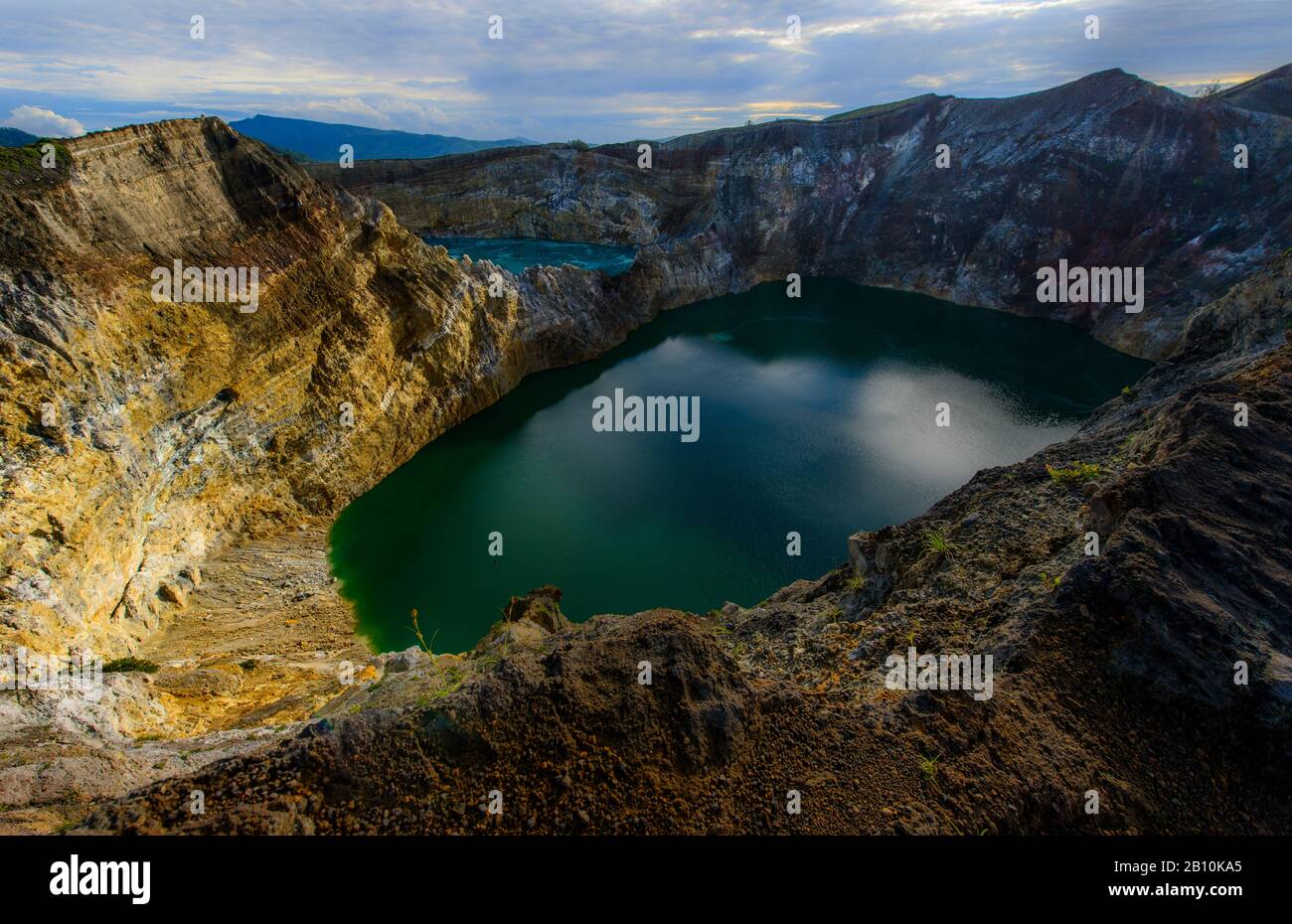Crater of the Kelimutu volcano, Flores, Indonesia Stock Photo - Alamy
