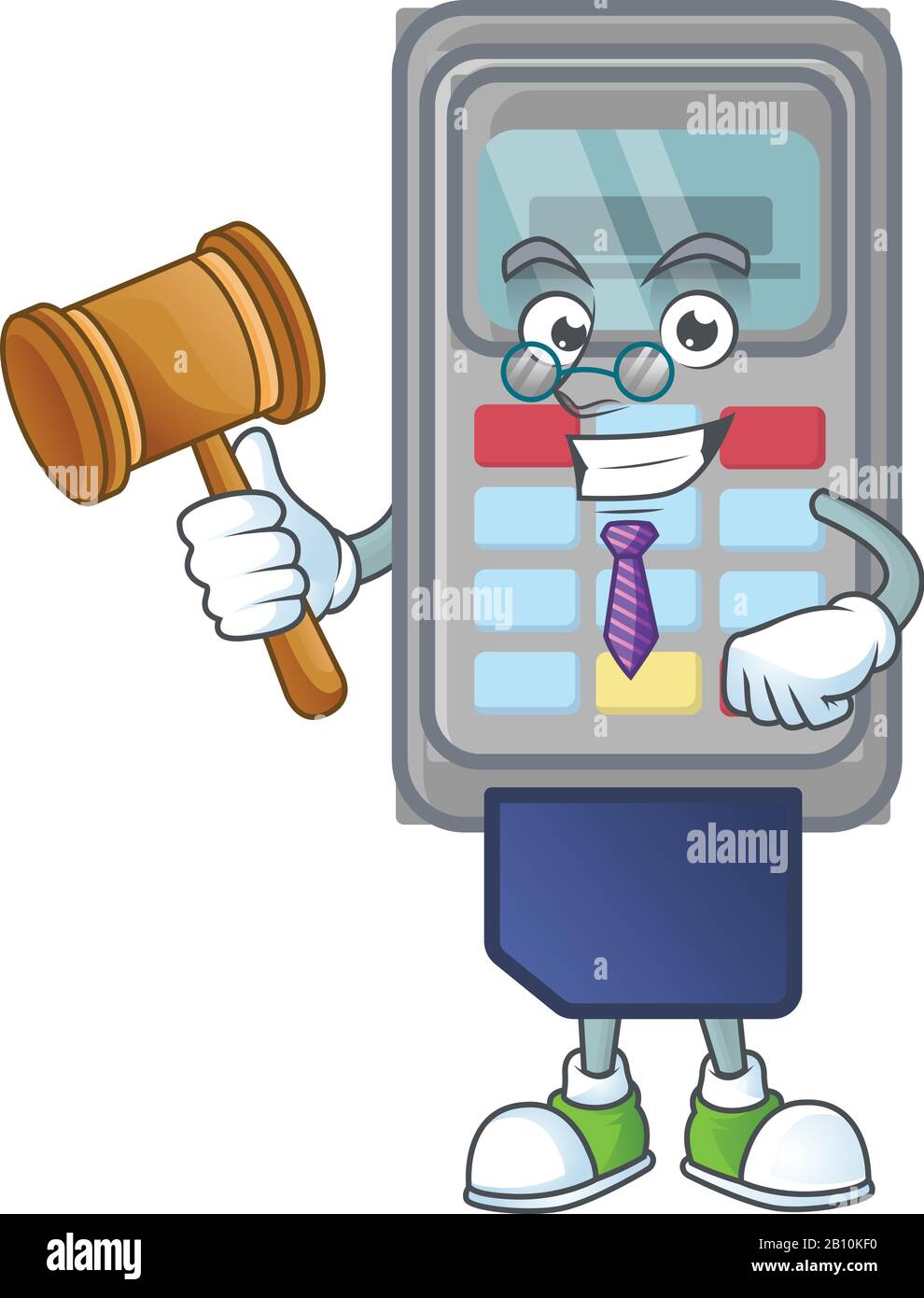 A wise Judge POS machine in comic strip character design Stock Vector ...