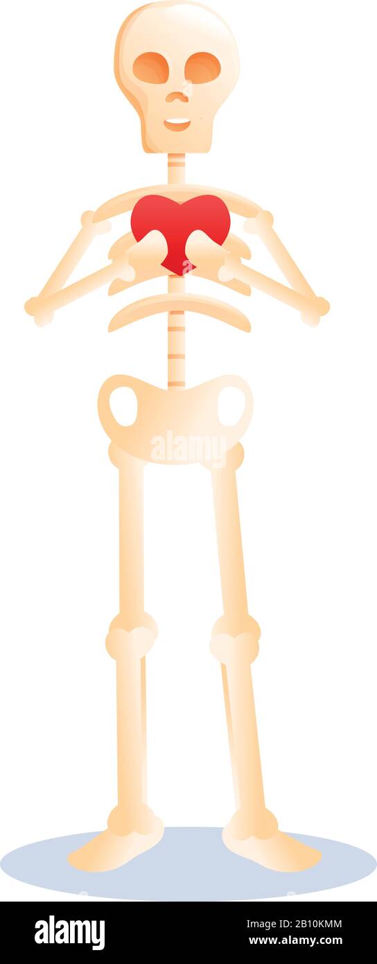 Skeleton keep heart icon. Cartoon of skeleton keep heart vector icon ...