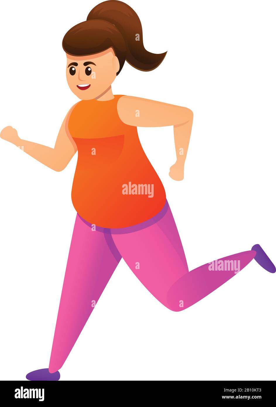 Fat girl running icon. Cartoon of fat girl running vector icon for web ...