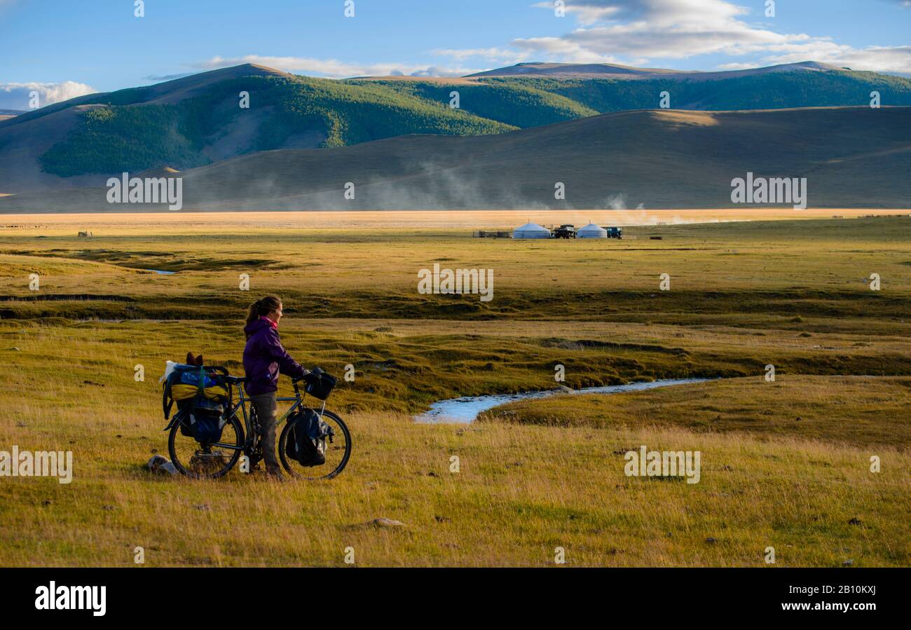 Cycling in the mongolian steppe hi-res stock photography and images - Alamy