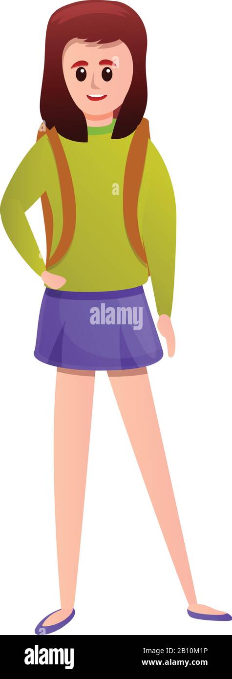 Student girl icon. Cartoon of student girl vector icon for web design ...