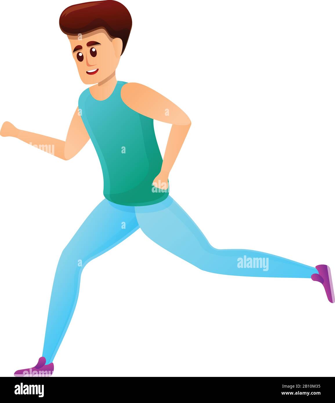 Boy running morning icon. Cartoon of boy running morning vector icon ...