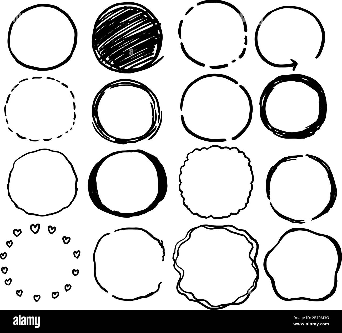 This is a illustration of Handwritten circle variations Stock Vector ...