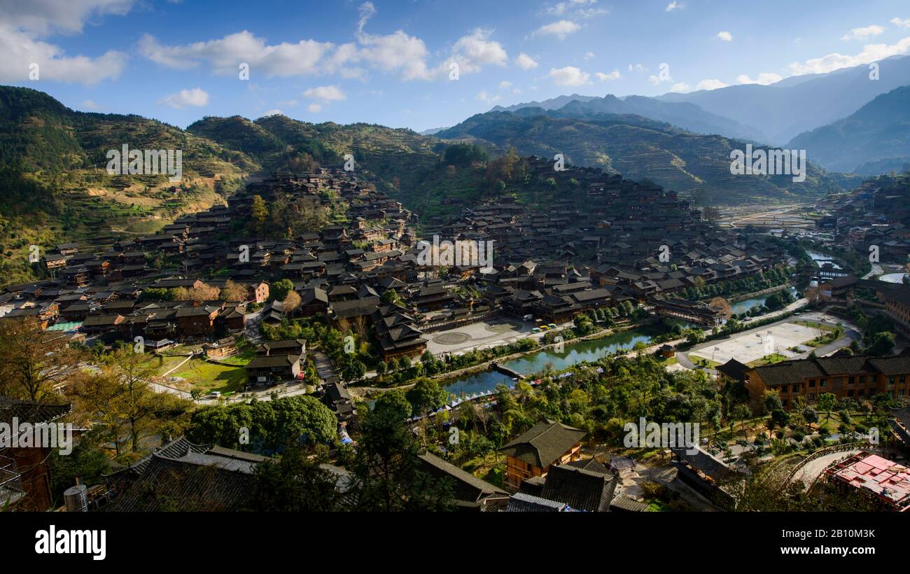 Traditional village of the Miao indigenous people, XiJiang, Guizhou ...