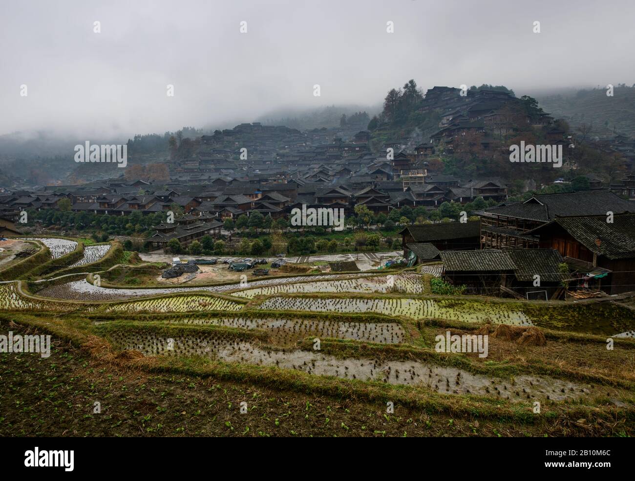 XiJiang Rice Terraces, Traditional Village of the Miao Indians, Guizhou ...