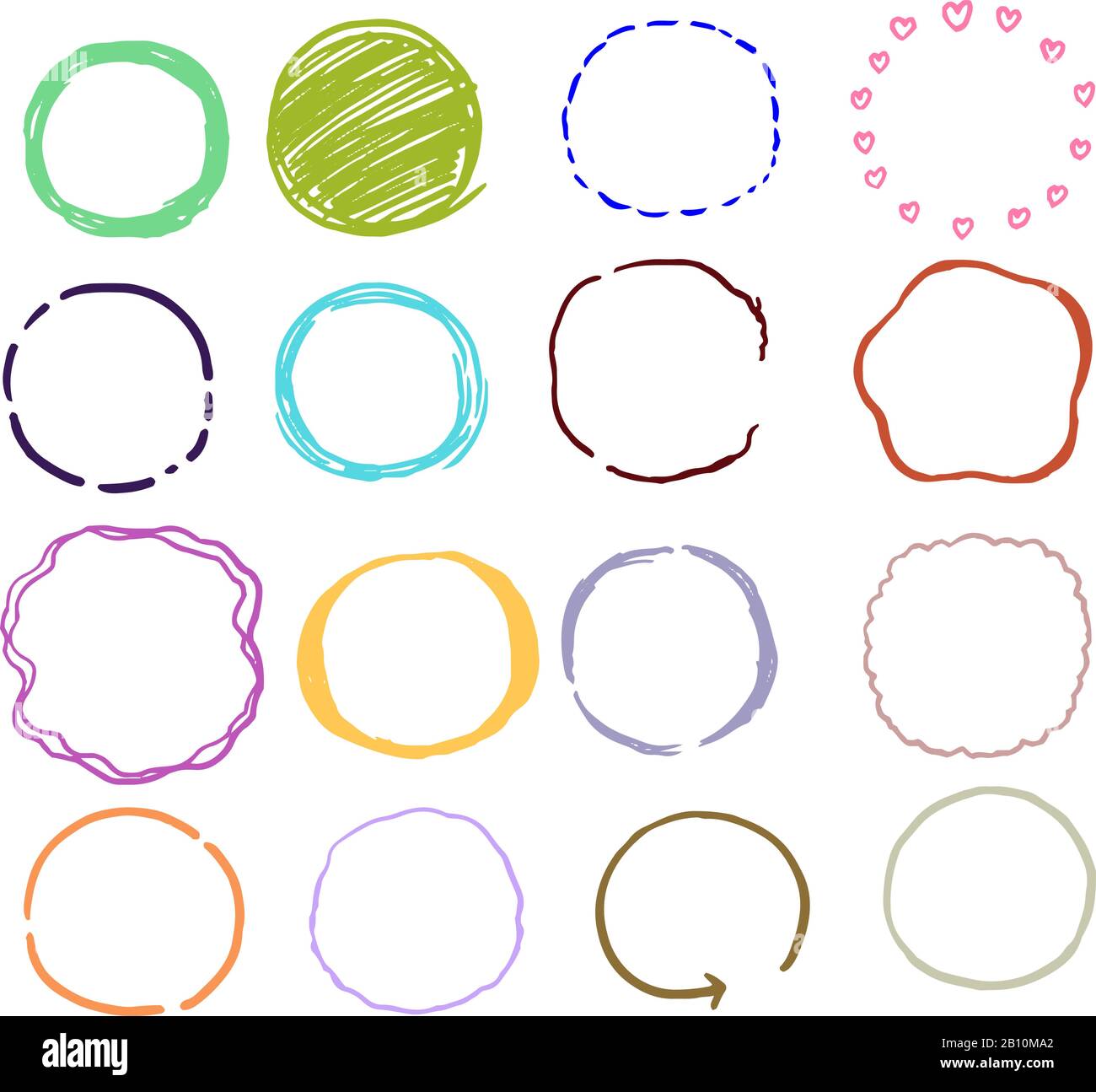 This is a illustration of Handwritten circle variations Stock Vector ...