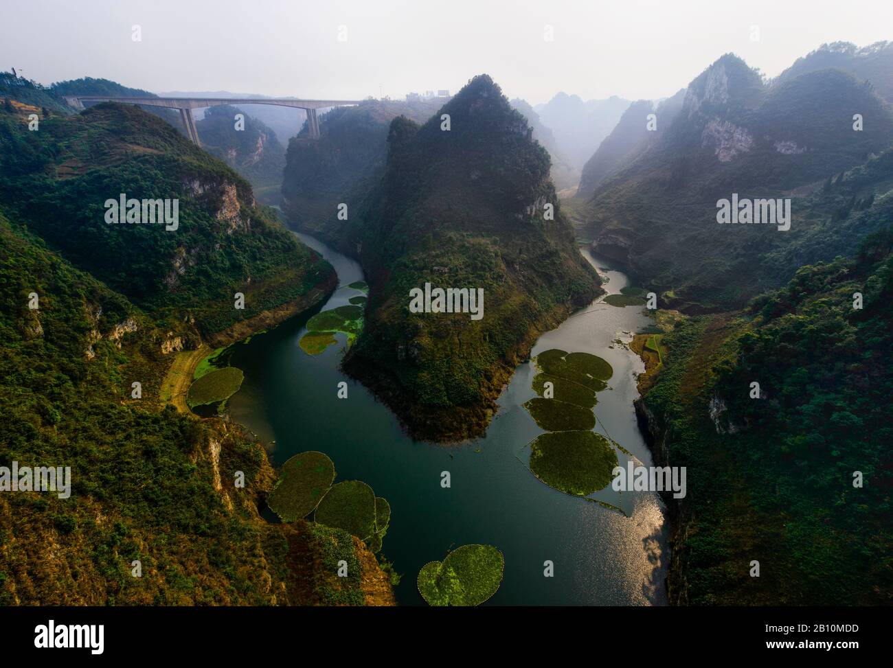 Bridge over the giant canyons of Guizhou Province, Renhuai, China Stock ...