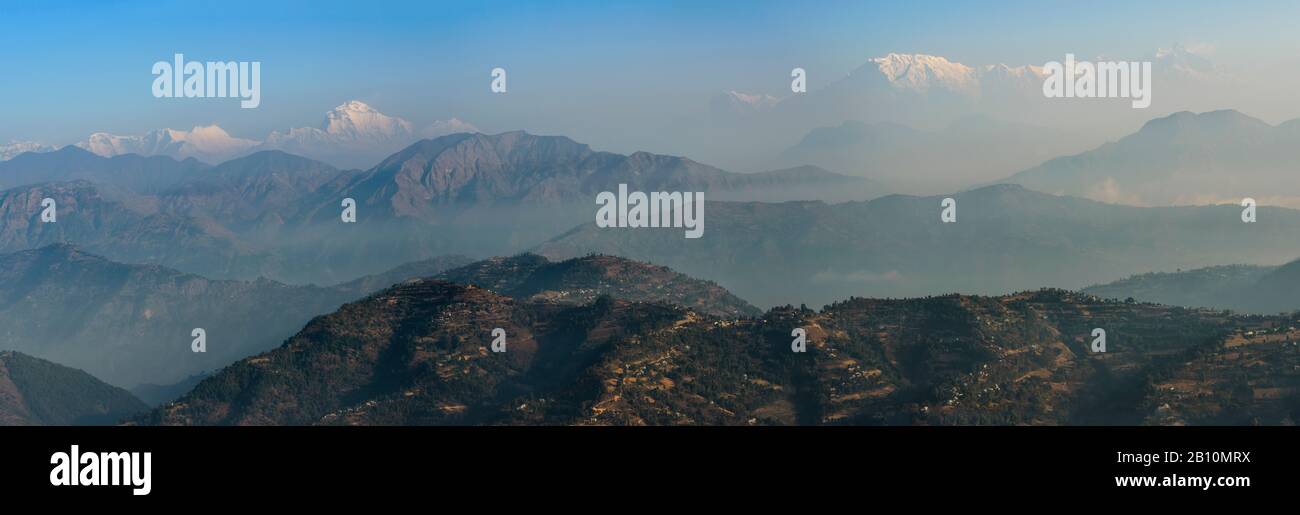 Massif of the Annapurna Himal, view from Tansen, Nepal Stock Photo - Alamy