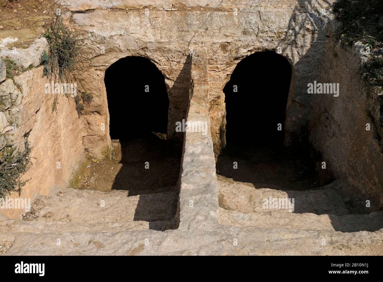 An ancient rock cut Mikveh Jewish ritual purification bath located ...