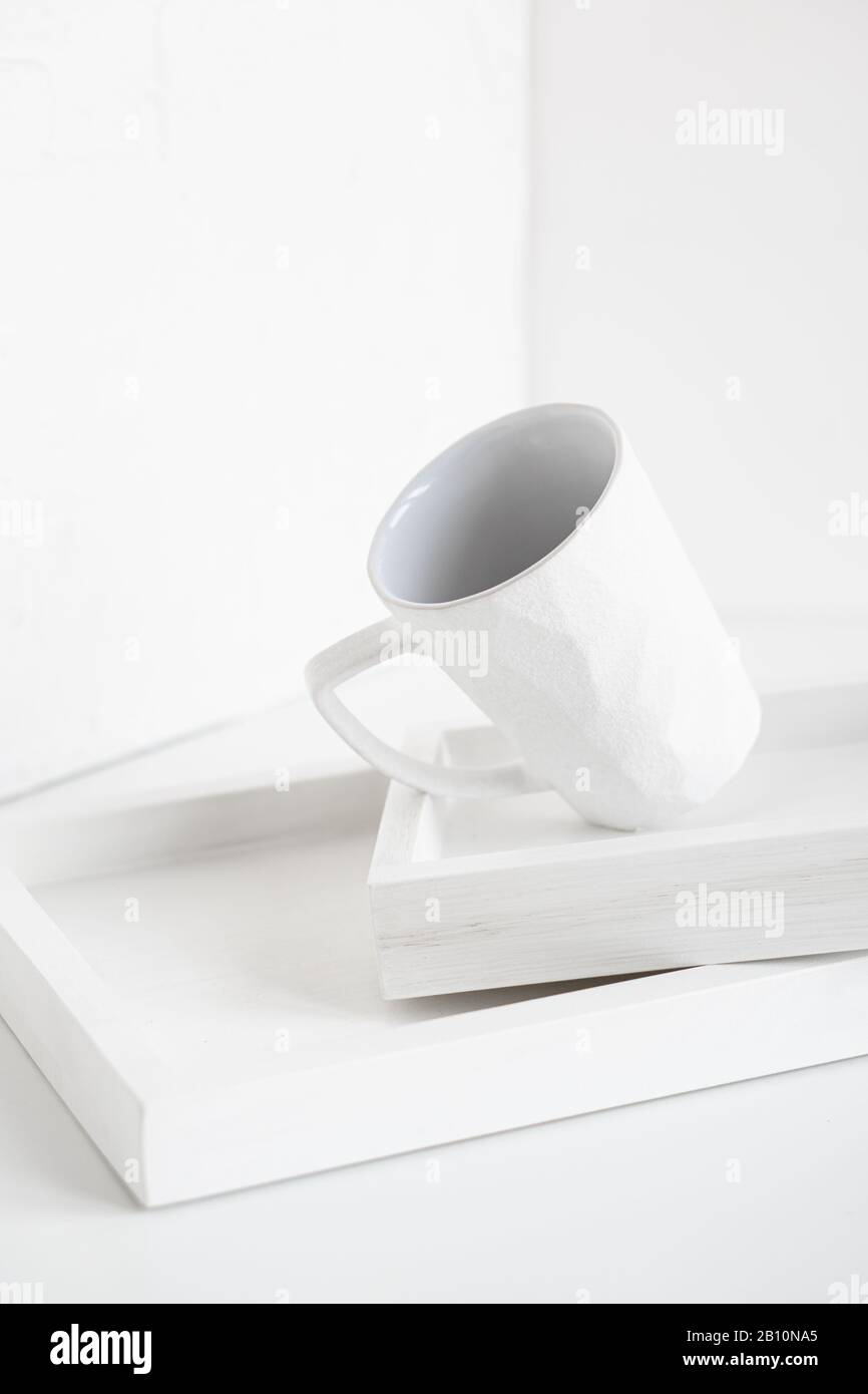 Abstract collection of different white objects, modern minimal decor ...