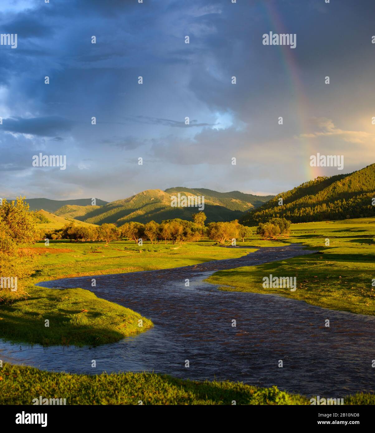 River in the Mongolian steppe, Mongolia Stock Photo - Alamy