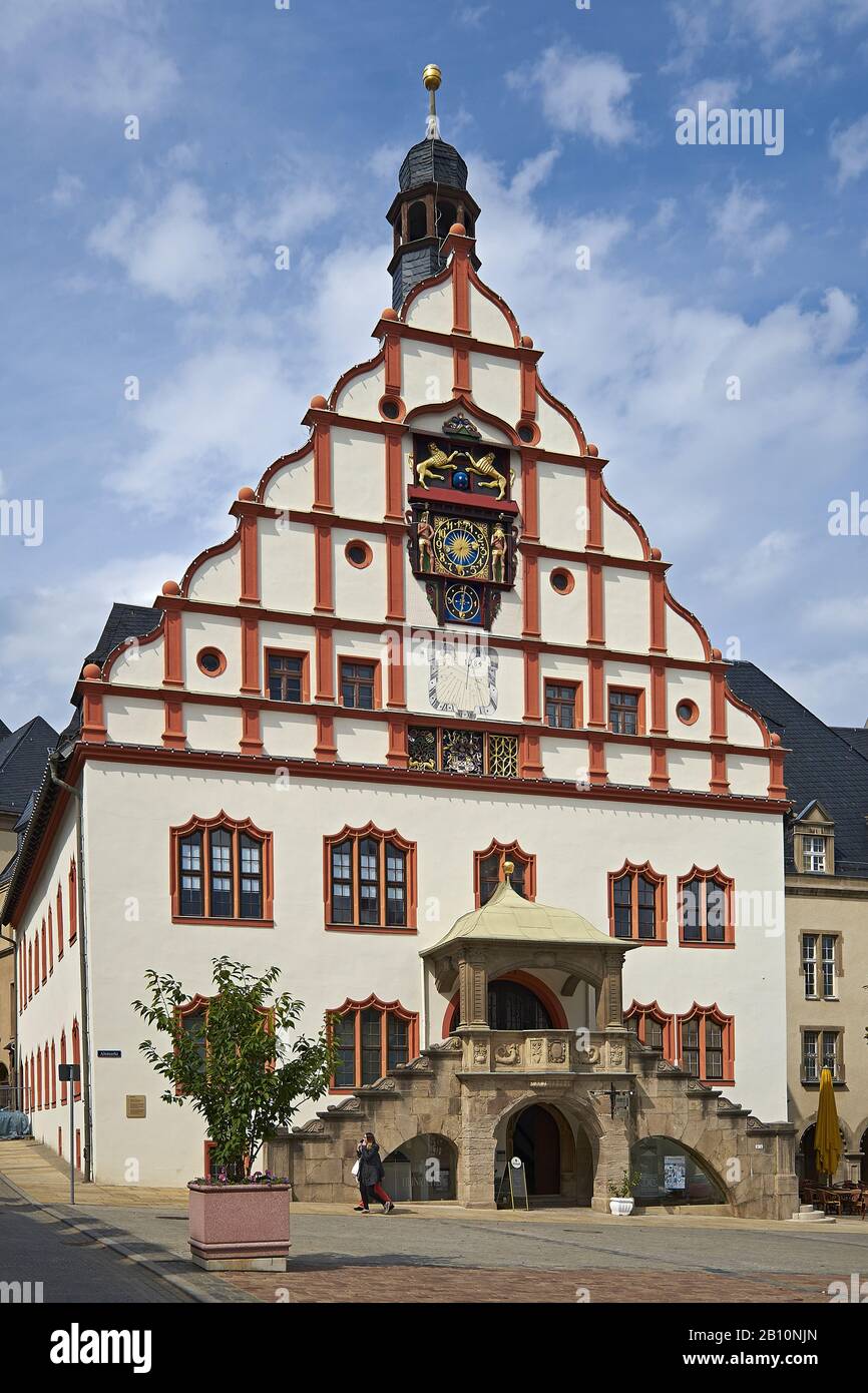 Town hall at the Altmarkt in Plauen, Vogtland, Saxony, Germany Stock ...