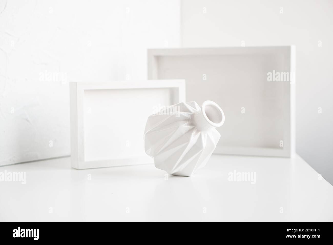 Abstract collection of different white objects, modern minimal decor ...