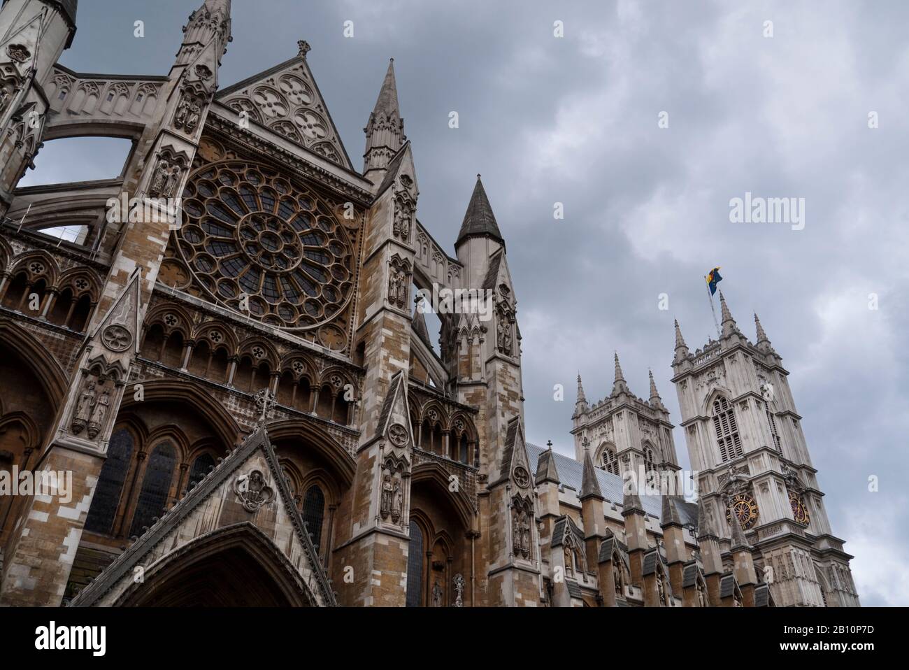 North front of Westminster Abbey with the twin west towers to the right ...
