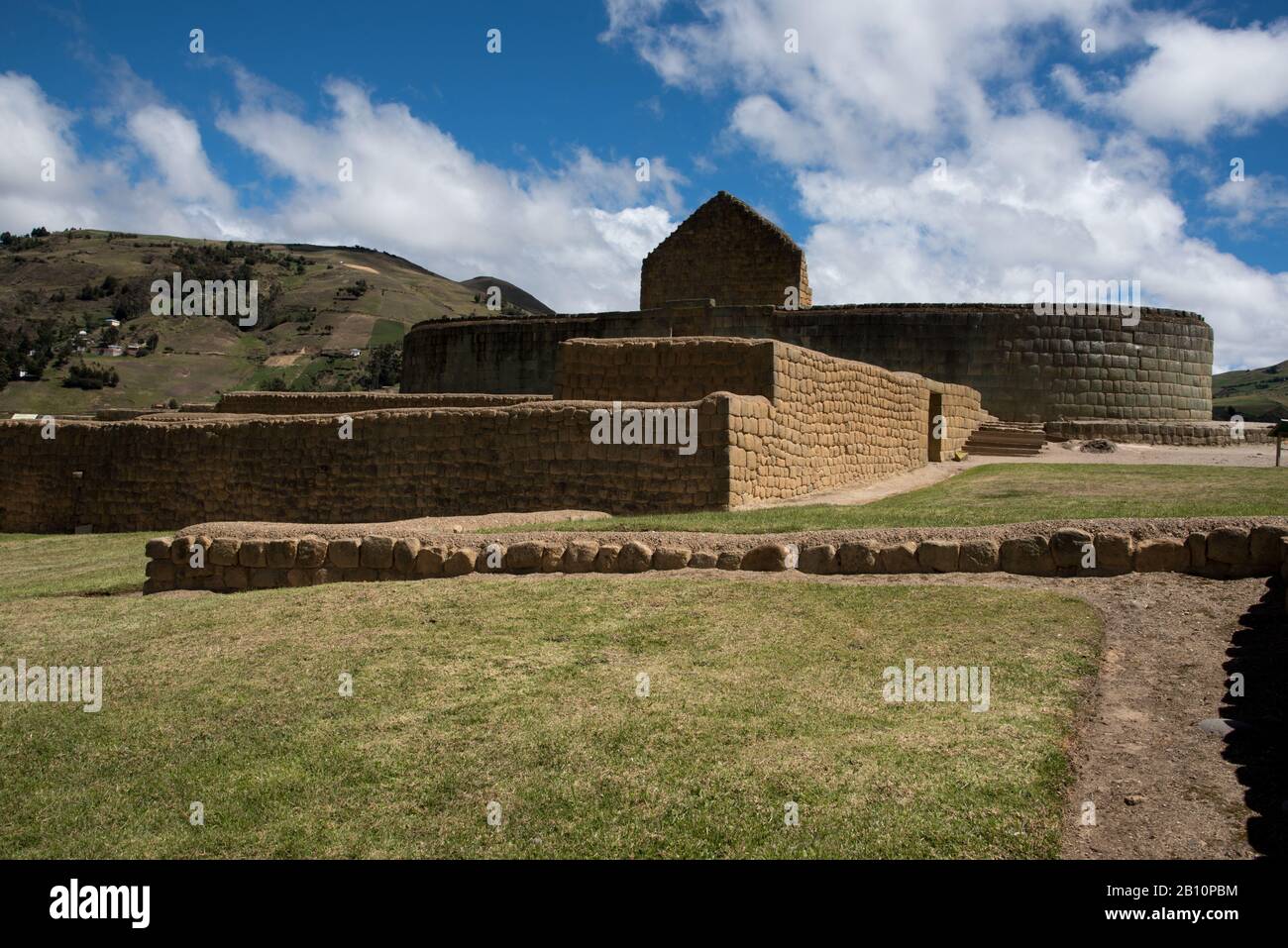 In Ingapirca the remains of the Elipse or Temple of the Sun built on ...
