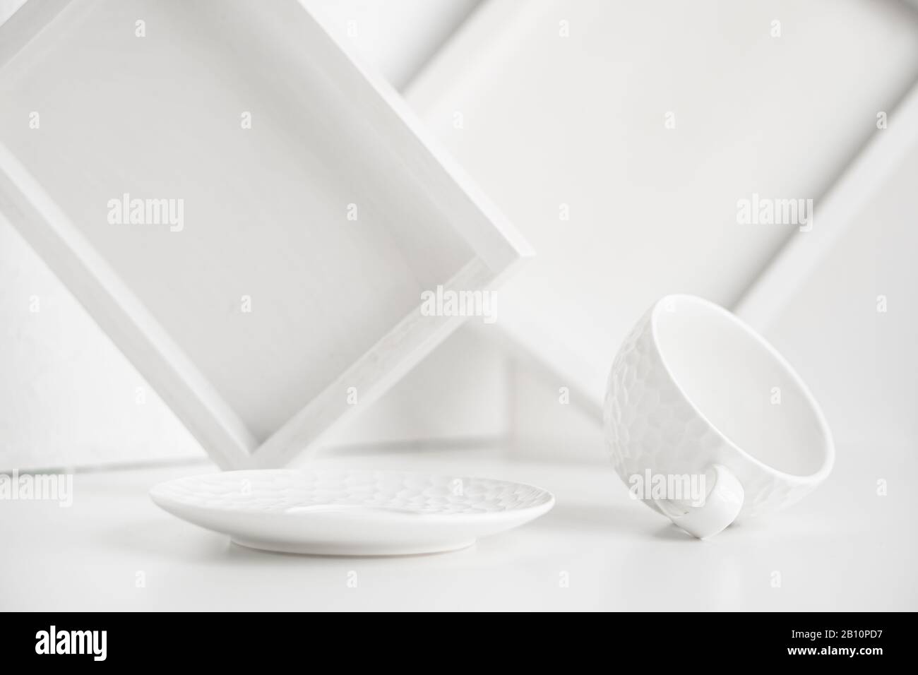 Abstract collection of different white objects, modern minimal decor ...