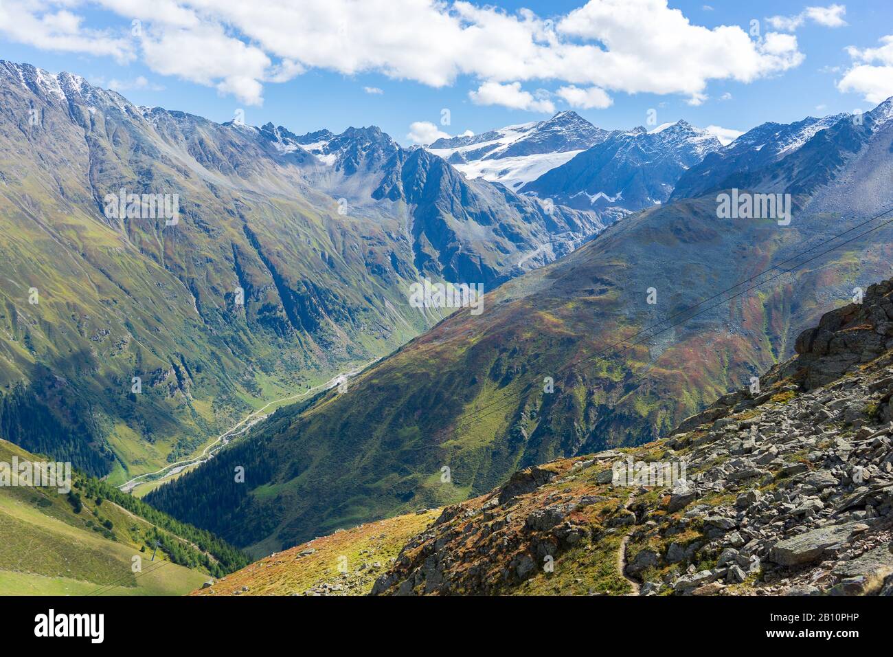 Green hils and mountains in Alps for trekking and hiking Stock Photo ...