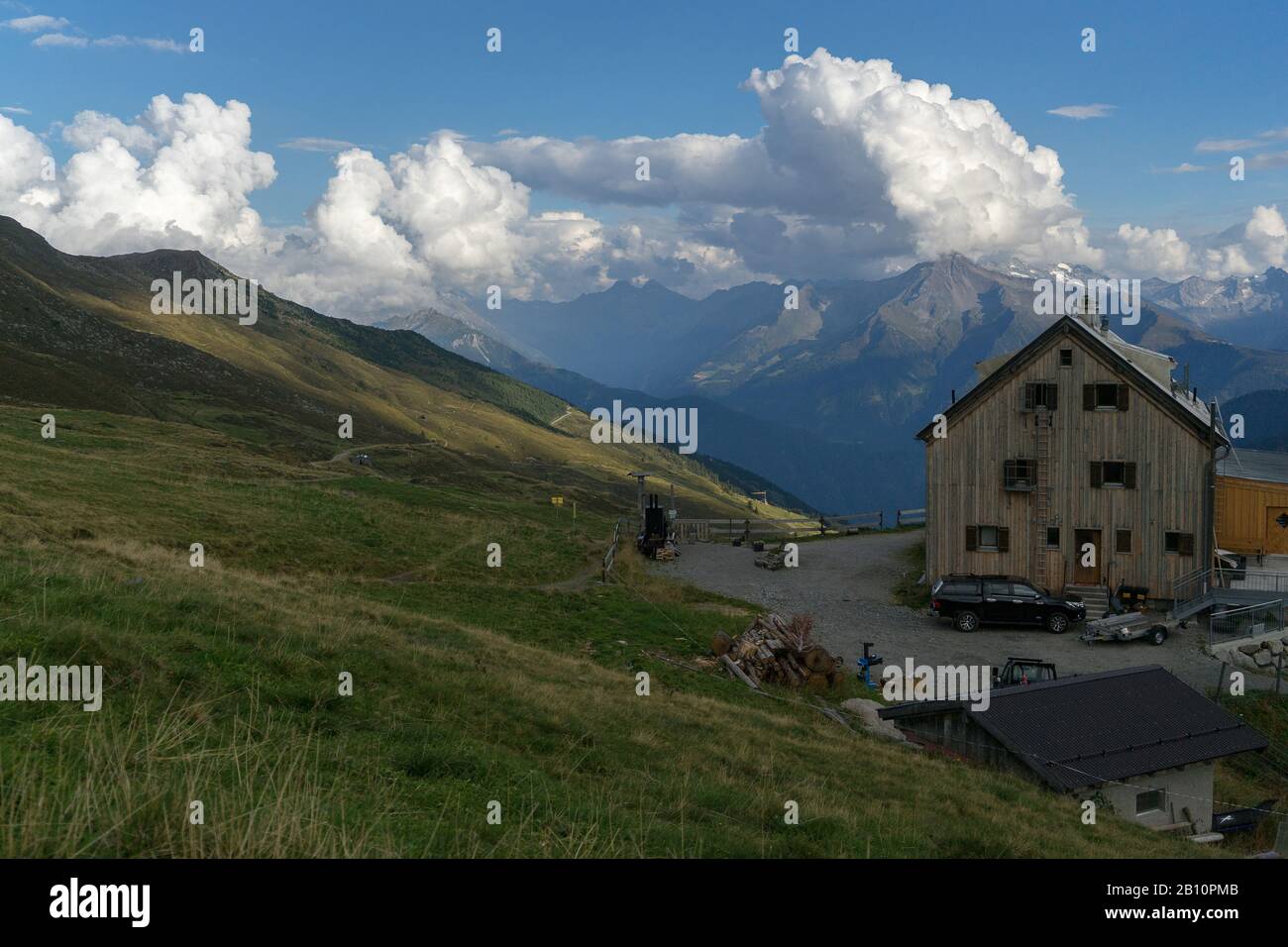 Rest in hutte of Austrian alpine trail in Tyrol Stock Photo - Alamy