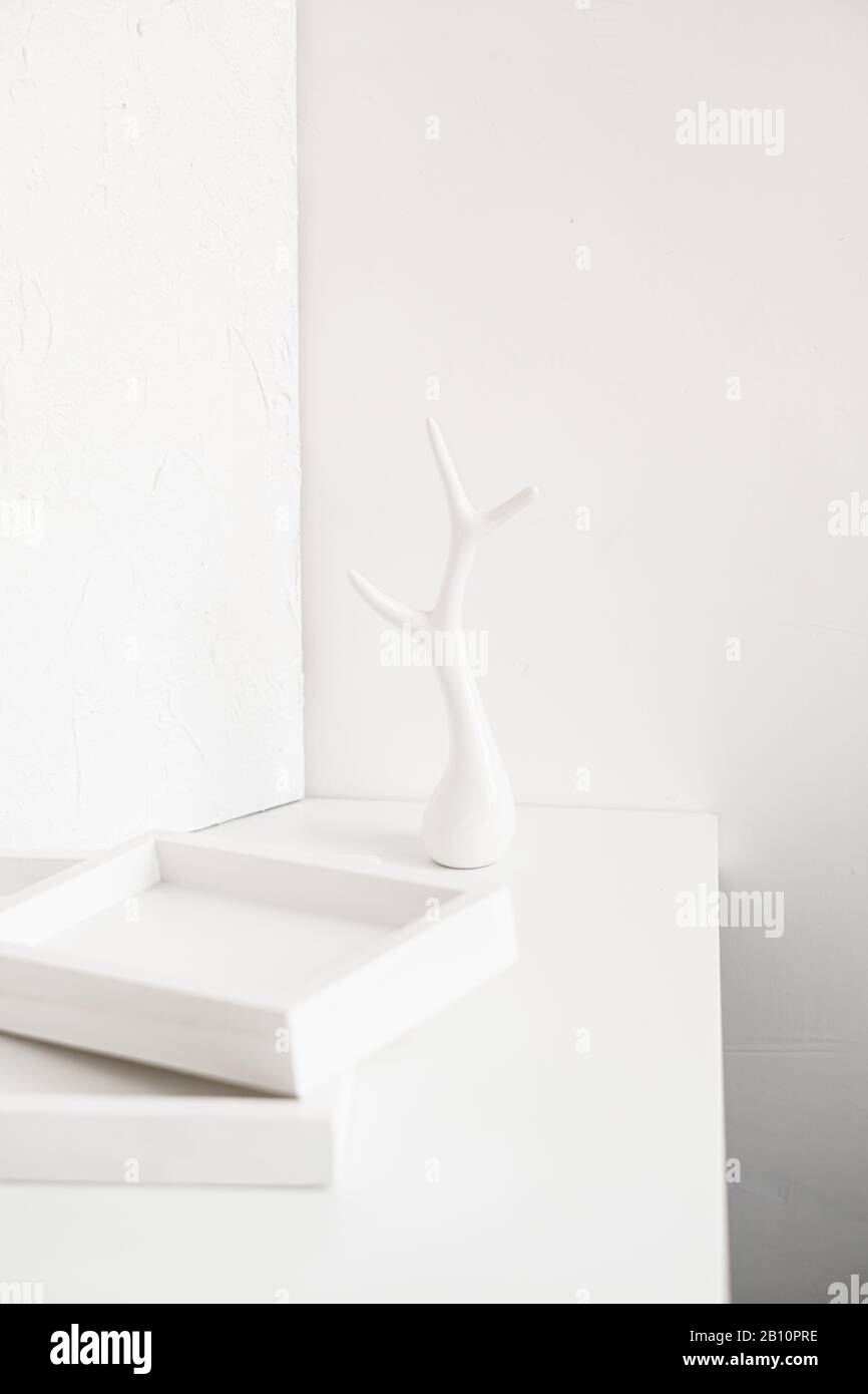 Abstract collection of different white objects, modern minimal decor ...
