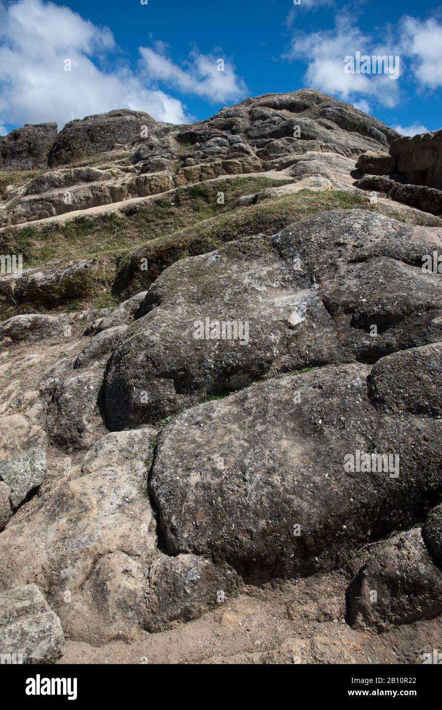 In Ingapirca the remains of the Elipse or Temple of the Sun built on ...