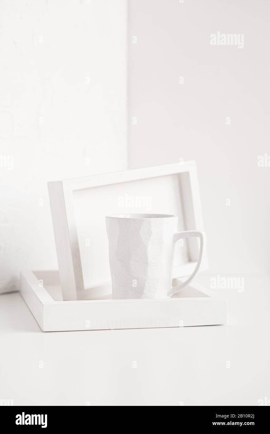 Abstract collection of different white objects, modern minimal decor ...