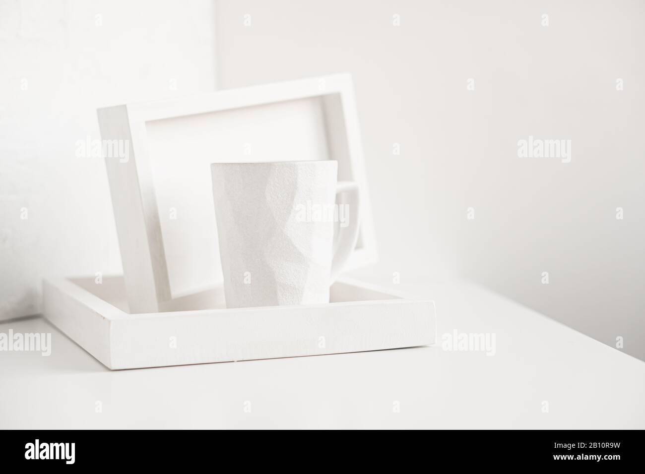 Abstract collection of different white objects, modern minimal decor ...