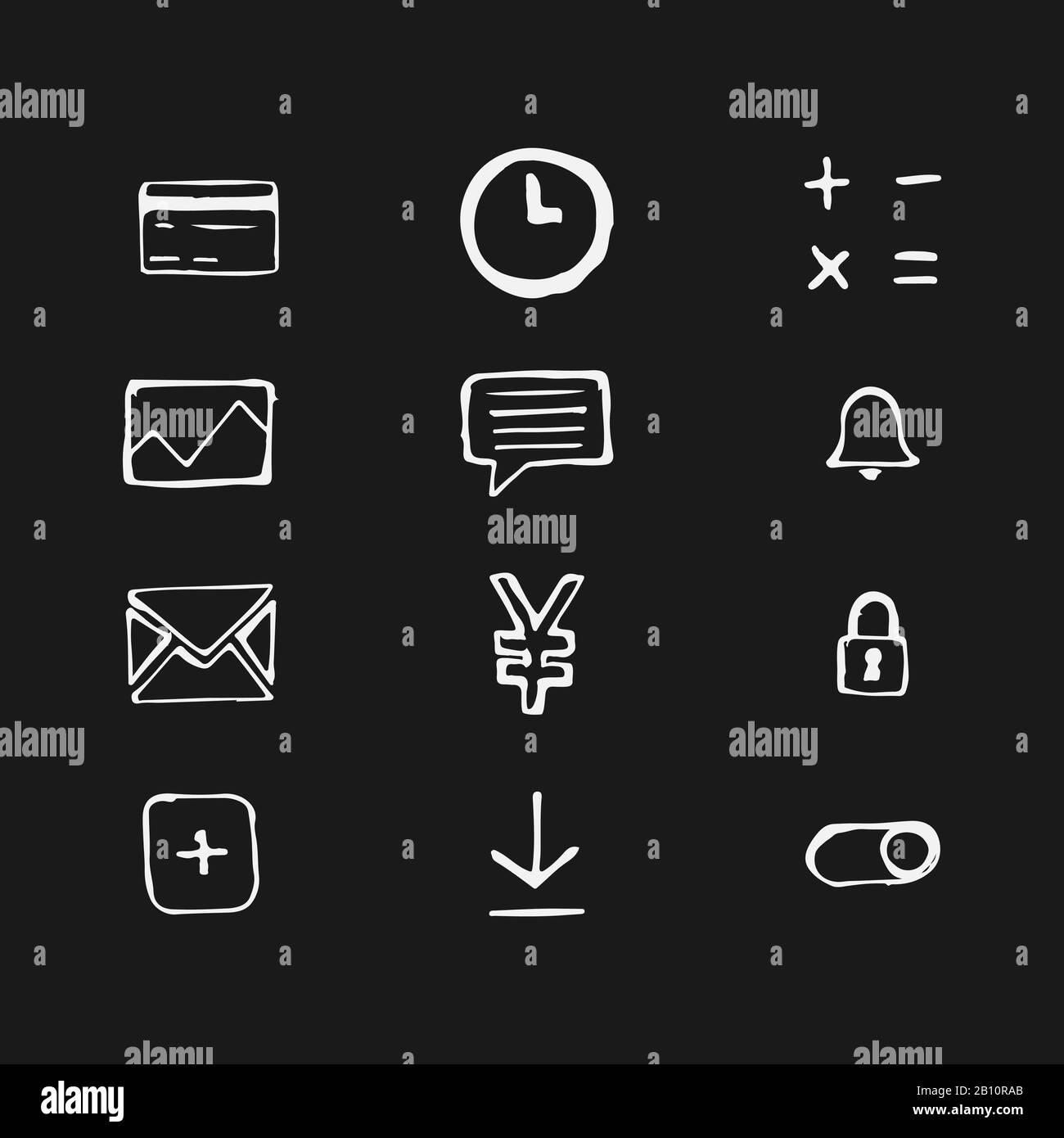 Business set of icons drawn by hand Stock Vector Image & Art - Alamy