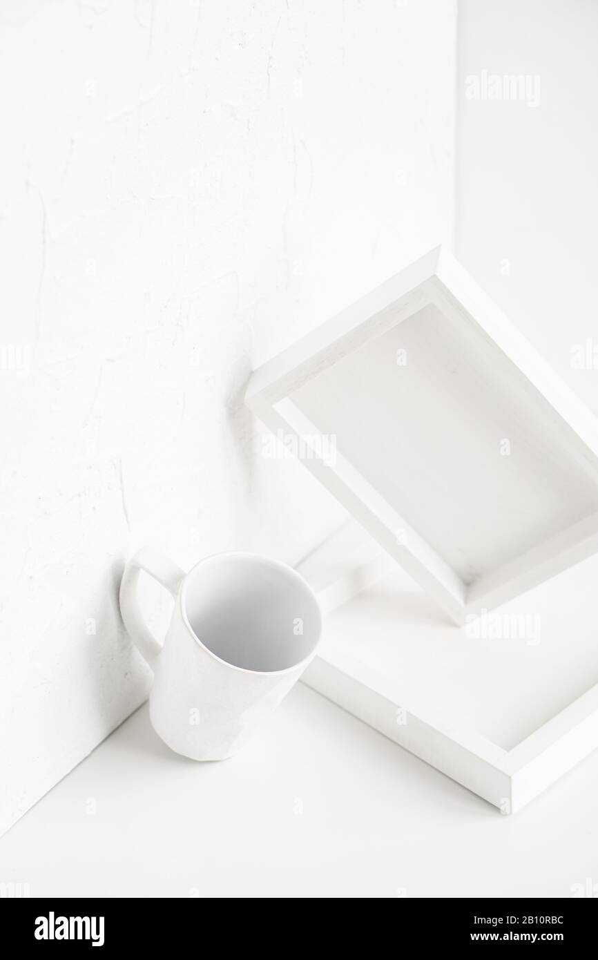 Abstract collection of different white objects, modern minimal decor ...