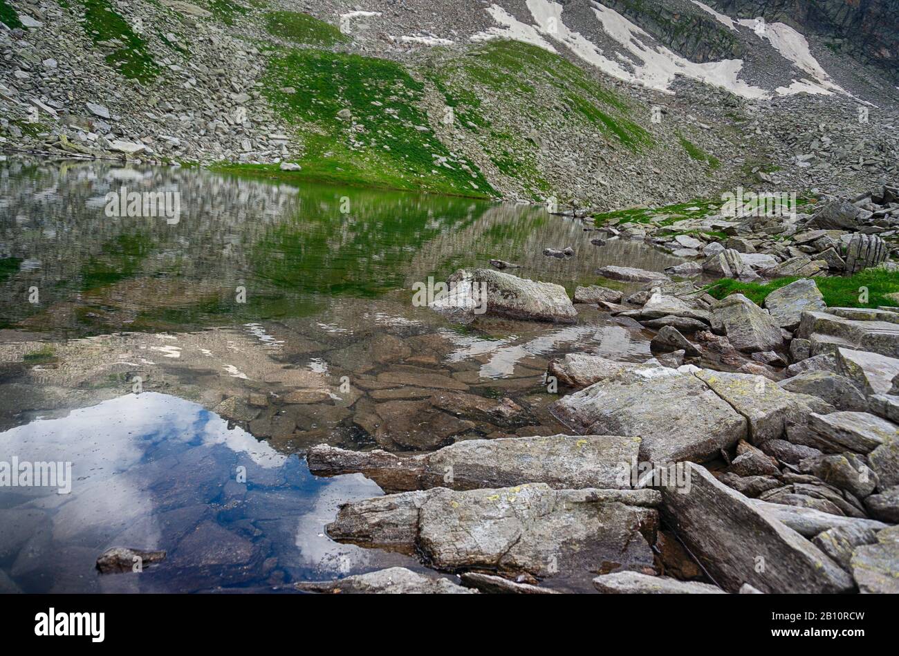 Mountain lake in Italian Alps landscape Stock Photo - Alamy