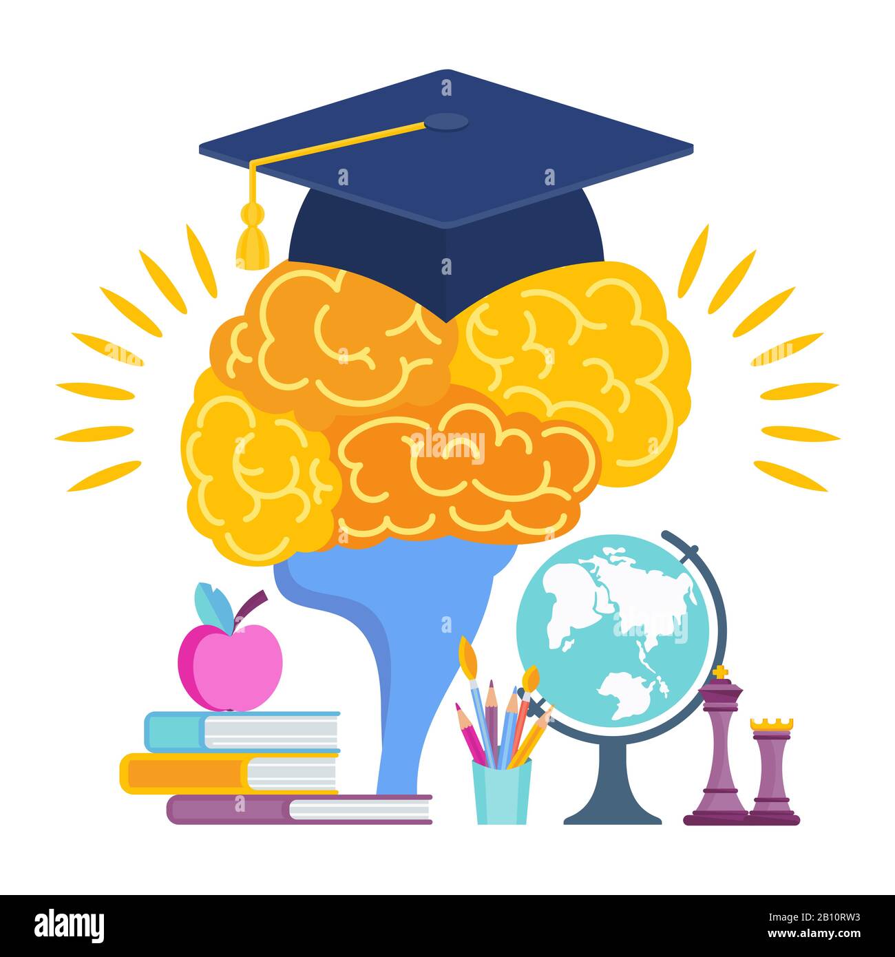 Flat face brain on Cut Out Stock Images & Pictures - Alamy