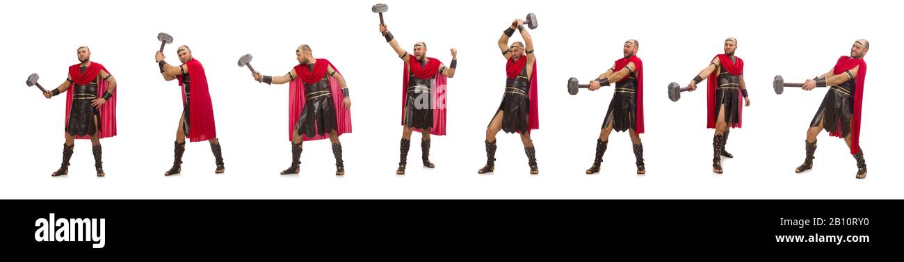 The gladiator isolated on white background Stock Photo - Alamy