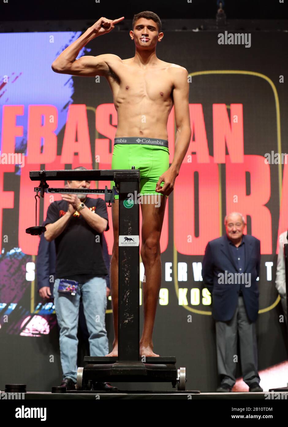 Sebastian Fundora during the weigh in at the MGM Grand Garden Arena ...