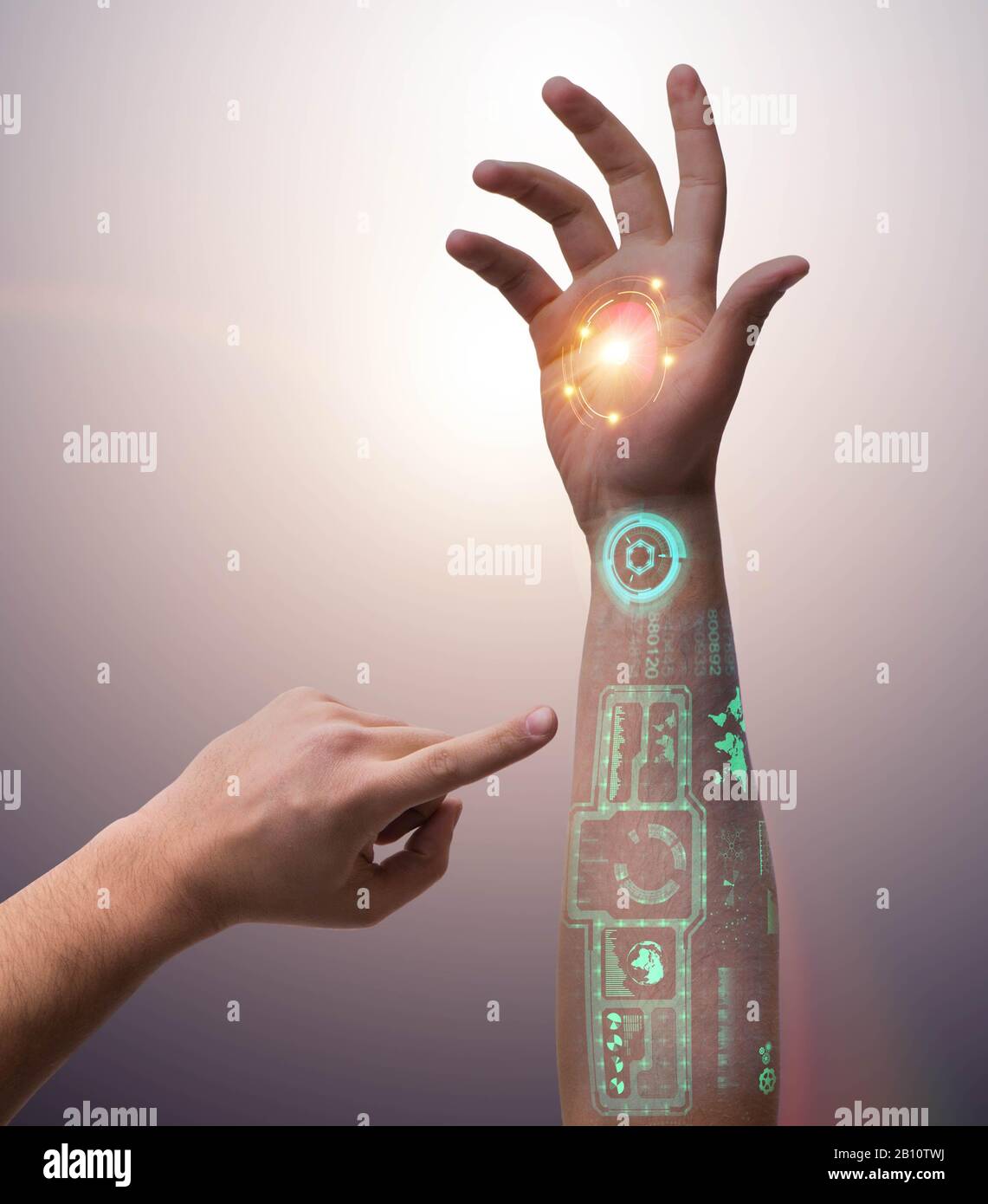 The human robotic hand in futuristic concept Stock Photo - Alamy