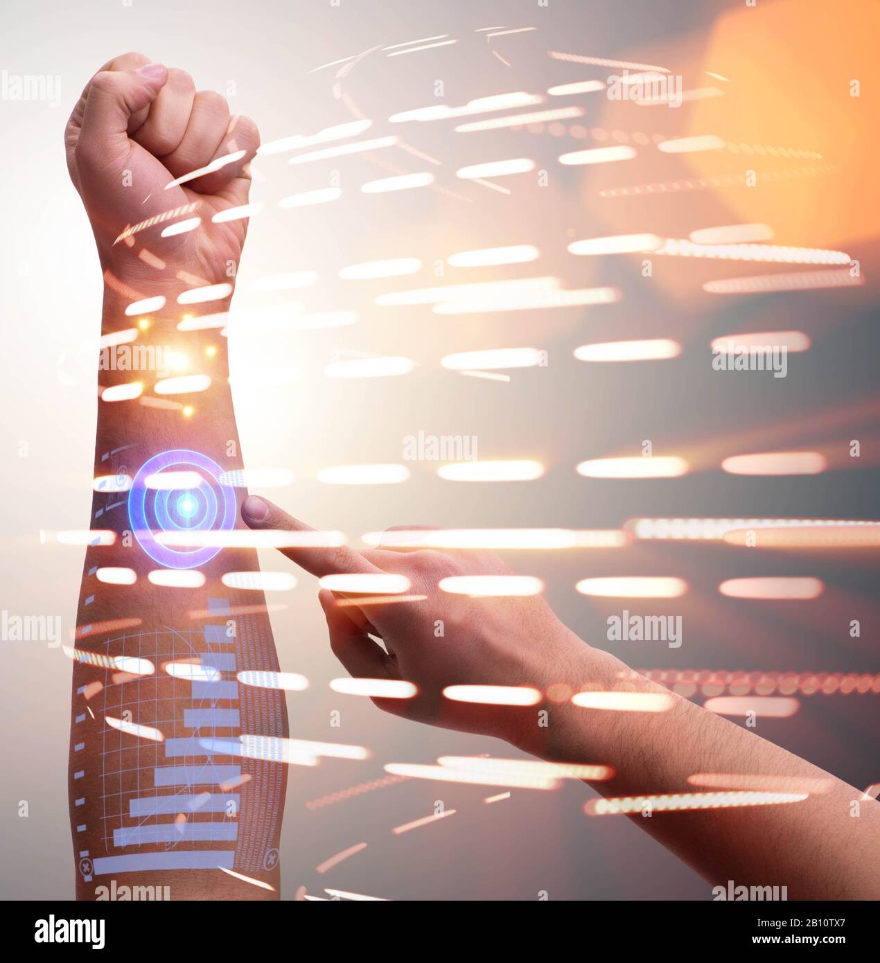 The human robotic hand in futuristic concept Stock Photo - Alamy