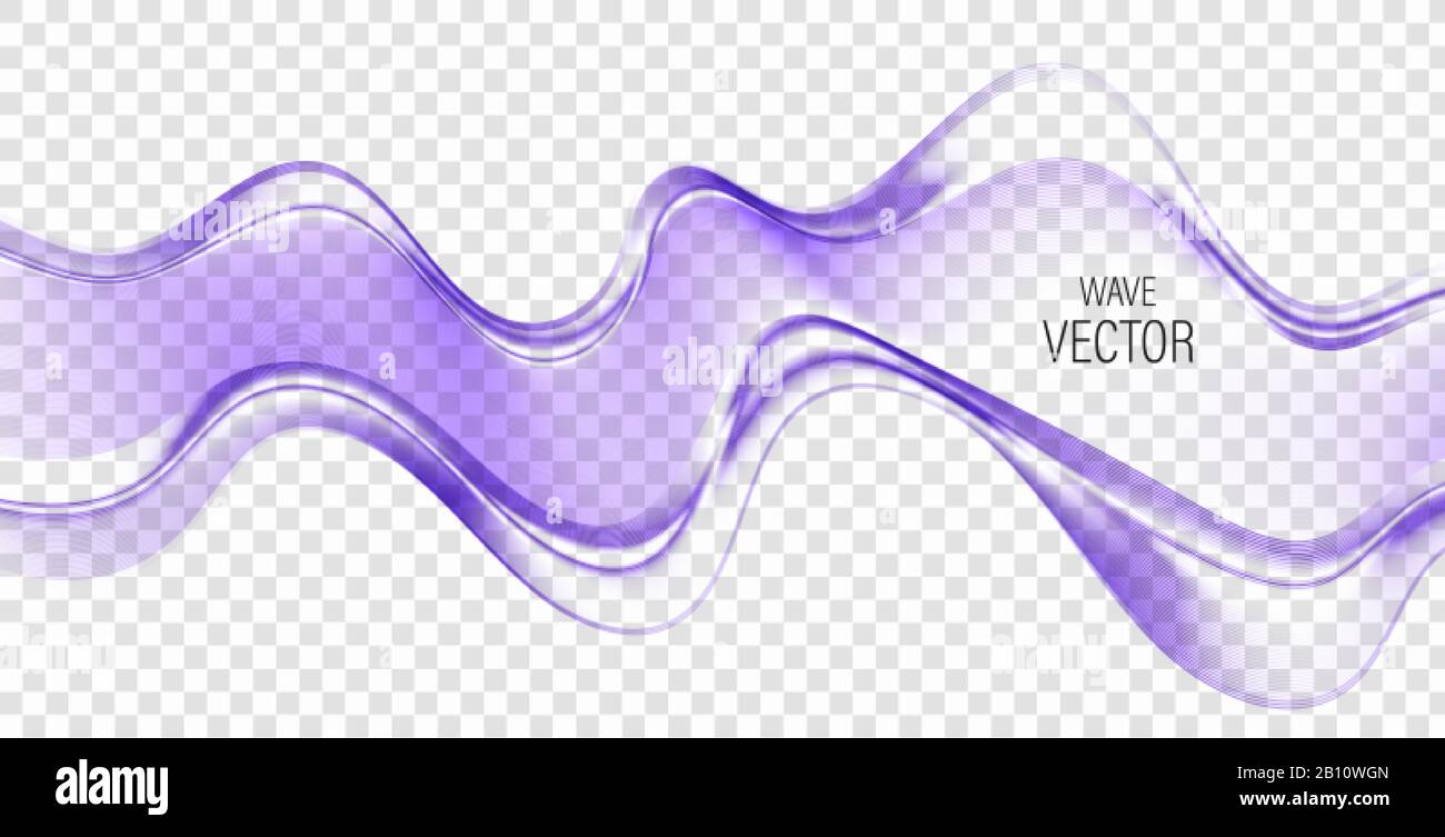 Smooth vector waves or lines on a transparent background.Abstract ...