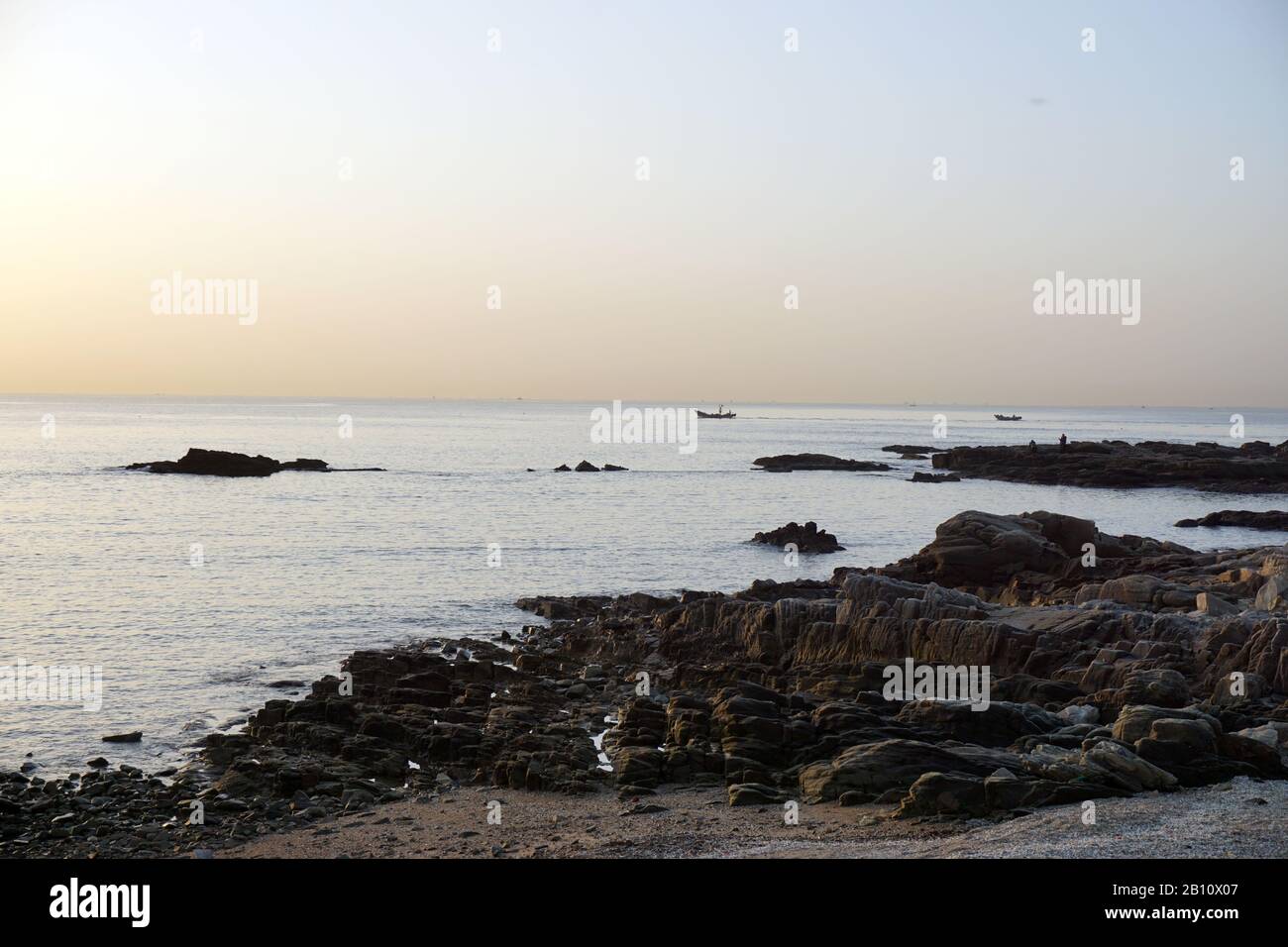 natural scenery of Rizhao Renjiatai Seashore Reef Park in Shandong ...