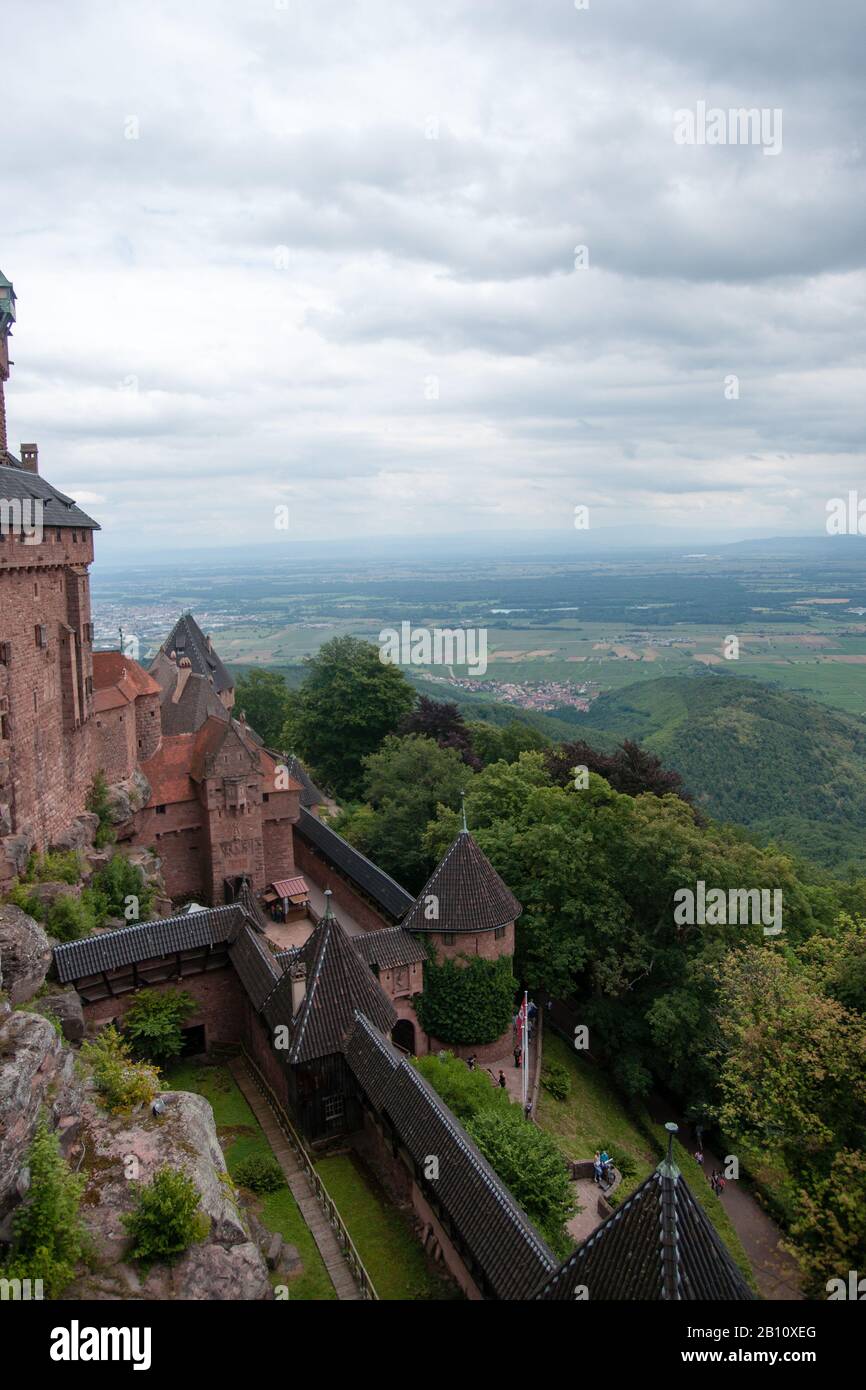 Old middle ages castle walls in Alsace tourism Stock Photo - Alamy