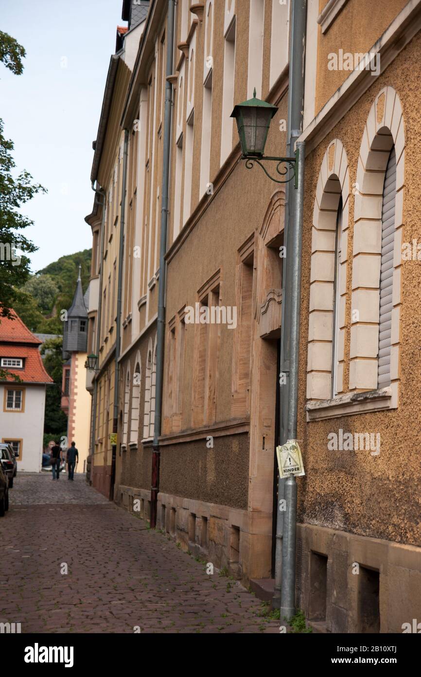 Beautiful streets of German Heidelberg town in summer vacation Stock ...
