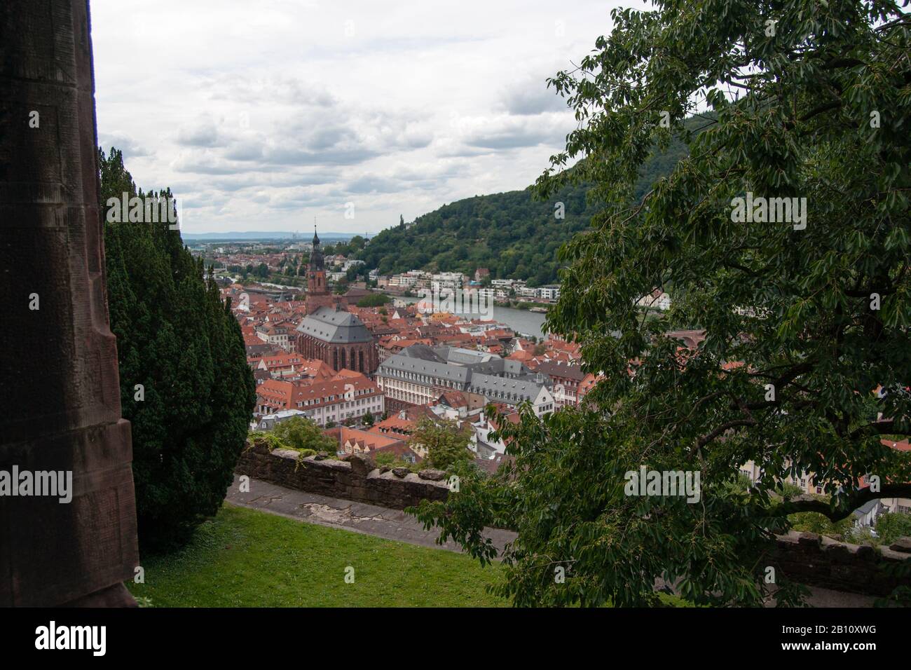 Heidelberg Germany attraction town view from castle Stock Photo - Alamy