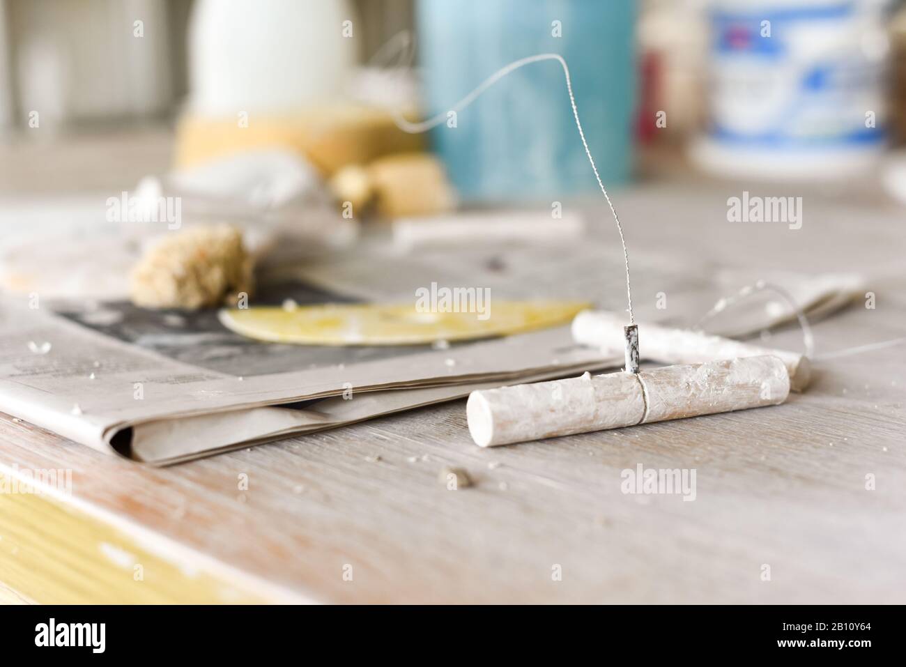 Tools in a ceramics workshop for potters to use when sculpting clay and ...