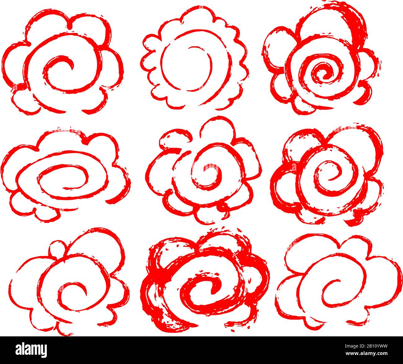 This is a illustration of Variation of handwritten flower circle Stock ...